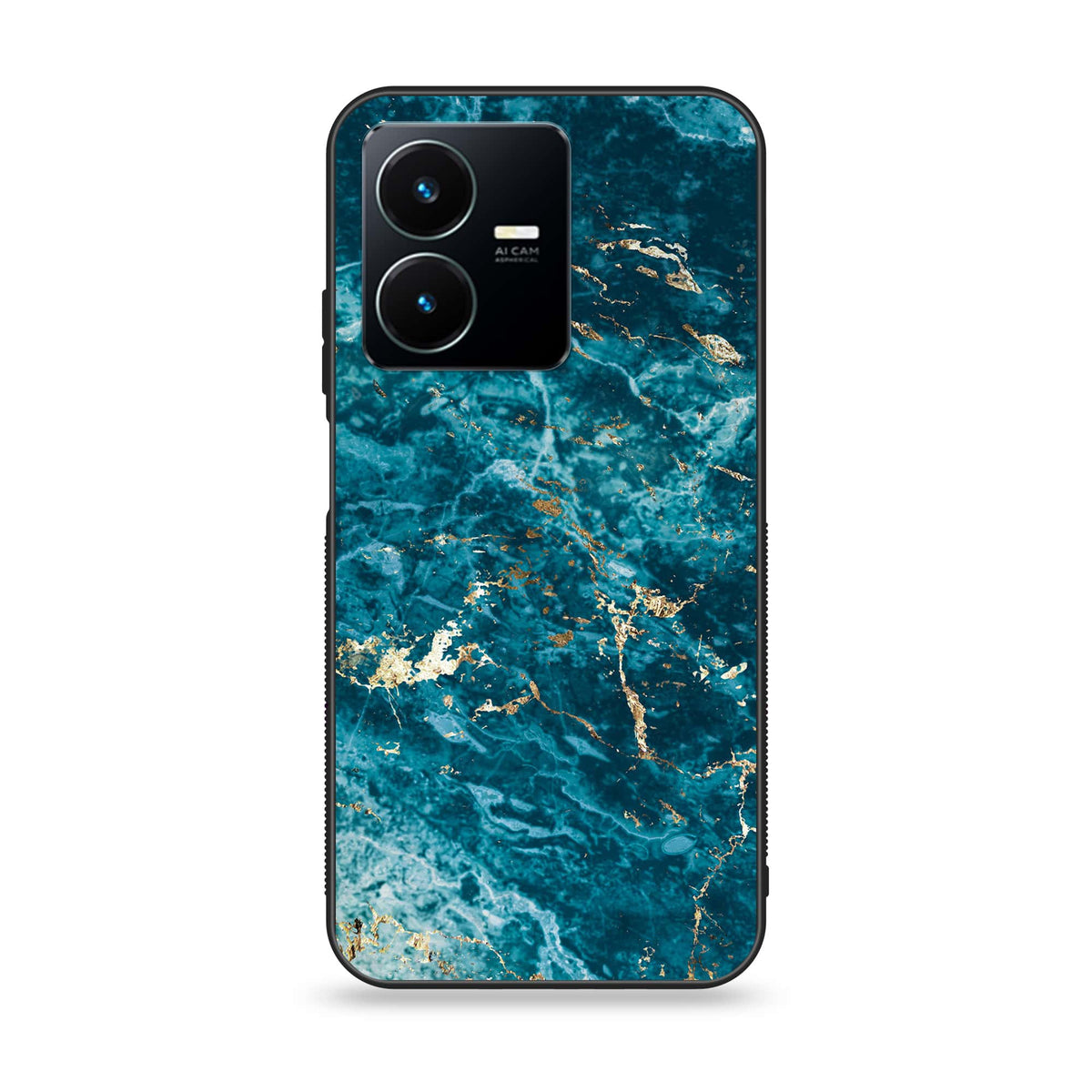 Vivo Y22 Blue Marble Design 1 V 2.0 Premium Printed Glass soft Bumper ...