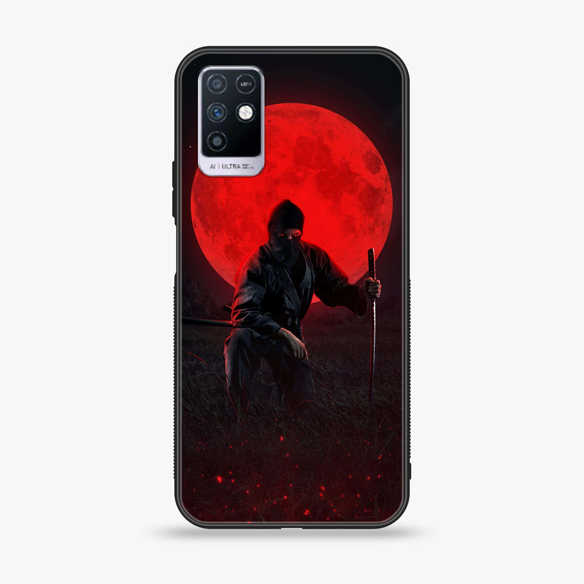 Infinix Note 10 Ninja series Premium Printed Glass soft Bumper shock P ...