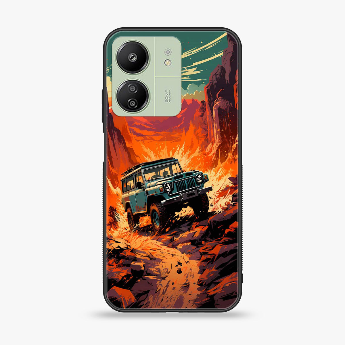 Xiaomi Redmi 13C - Jeep Offroad - Premium Printed Glass soft Bumper Sh ...