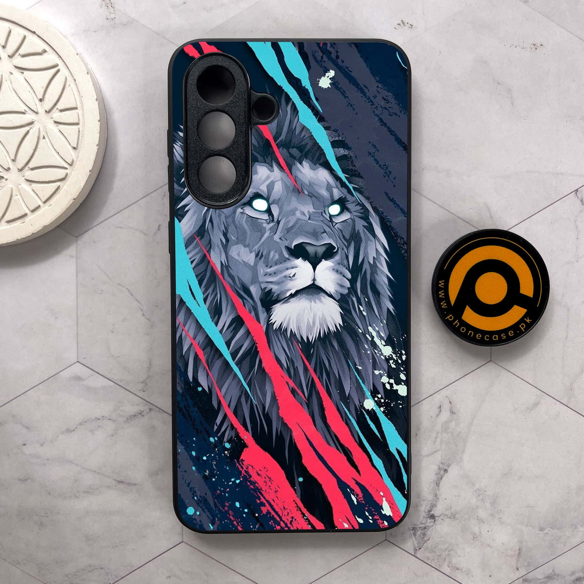 Samsung Galaxy A36 5G - Abstract Animated Lion - Premium Metal Printed ...