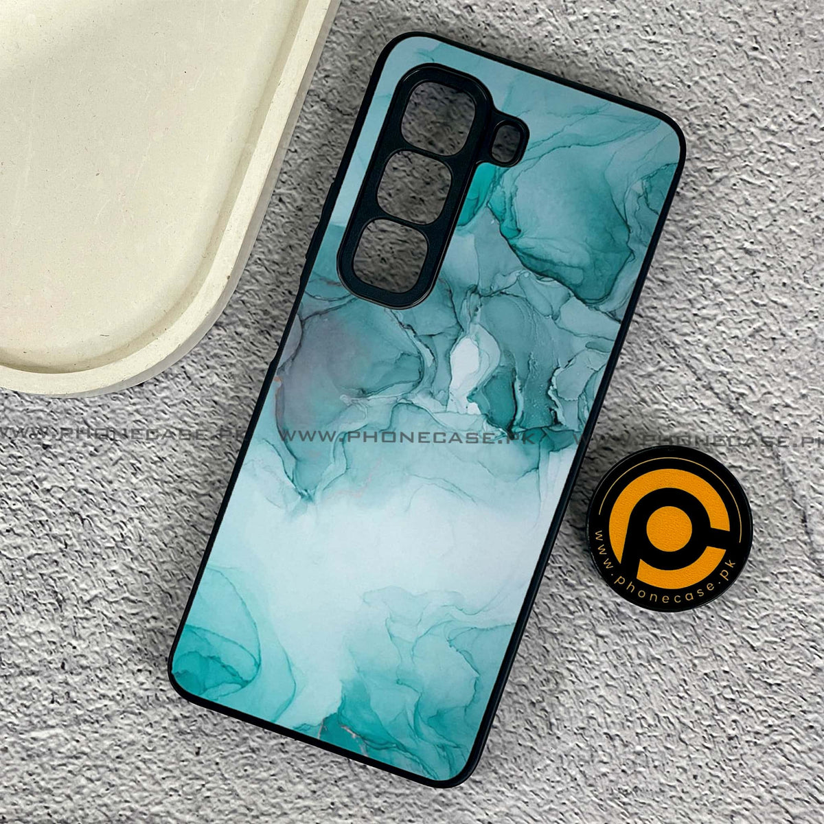 Infinix Hot 50 Pro - Blue Marble Series - Premium Printed Glass soft B ...