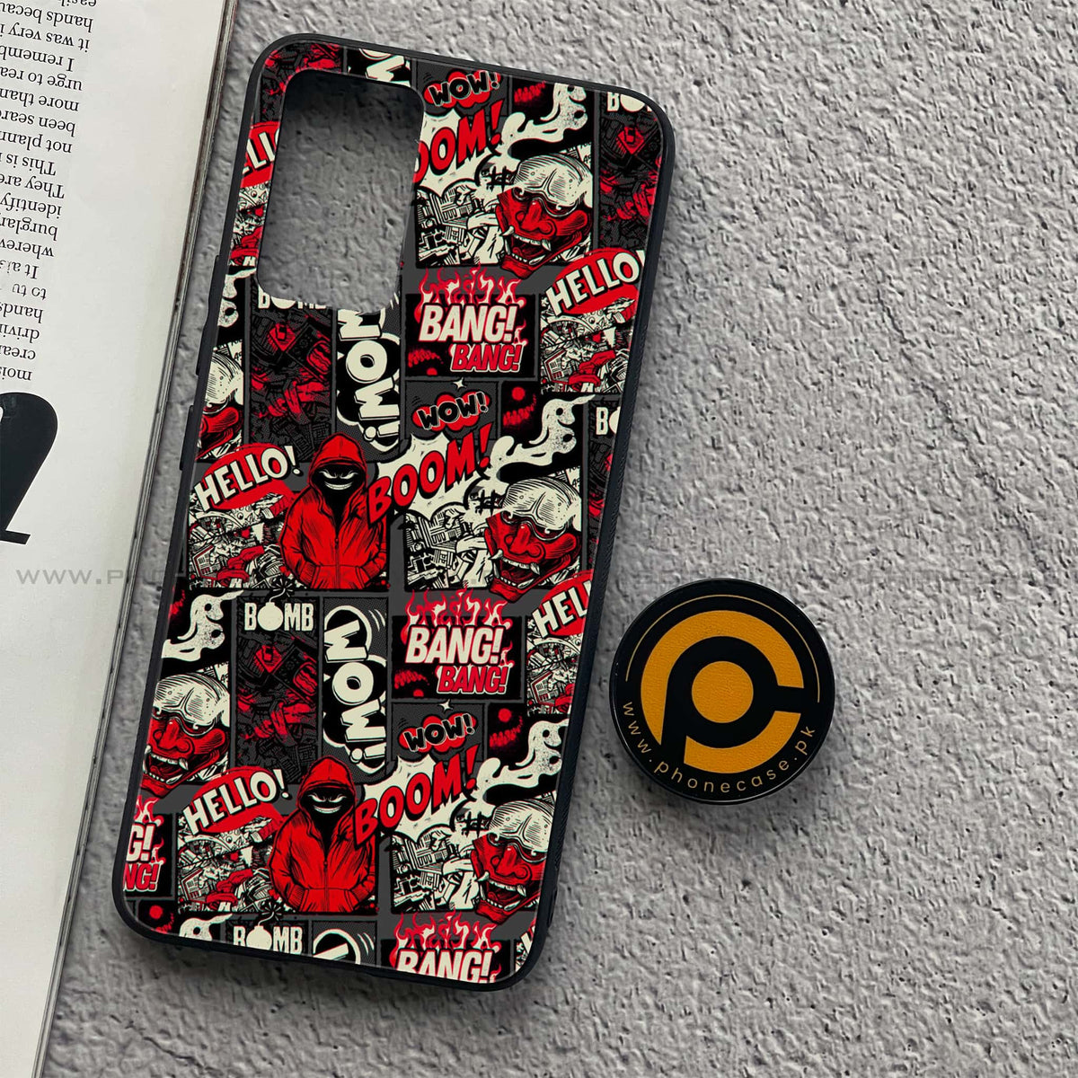 Vivo V21 - Boom Red - Premium Printed Glass soft Bumper Shock Proof Ca ...