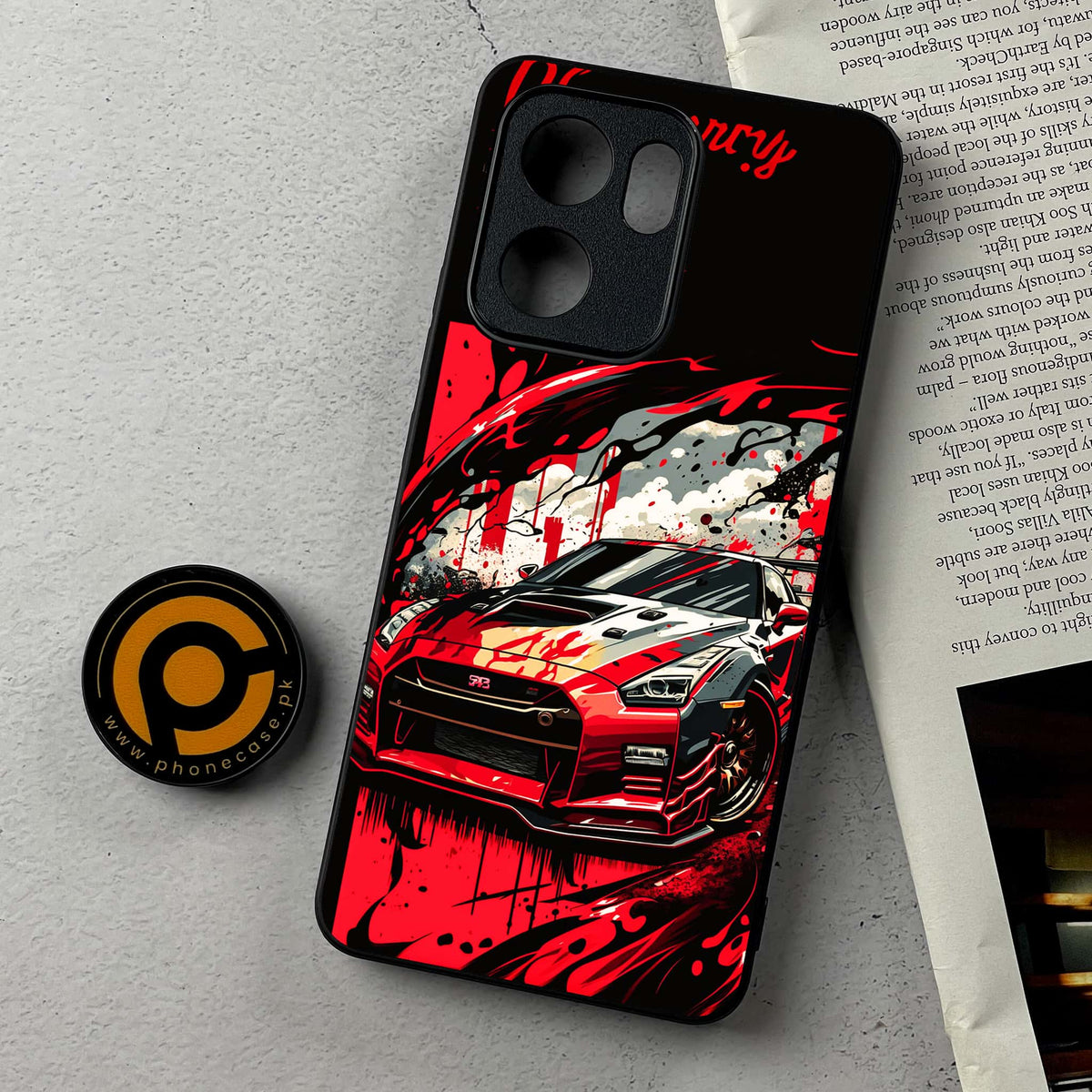 Oppo A5x - Godzilla Racing Car - Premium Metal Printed Soft Bumper Sho ...