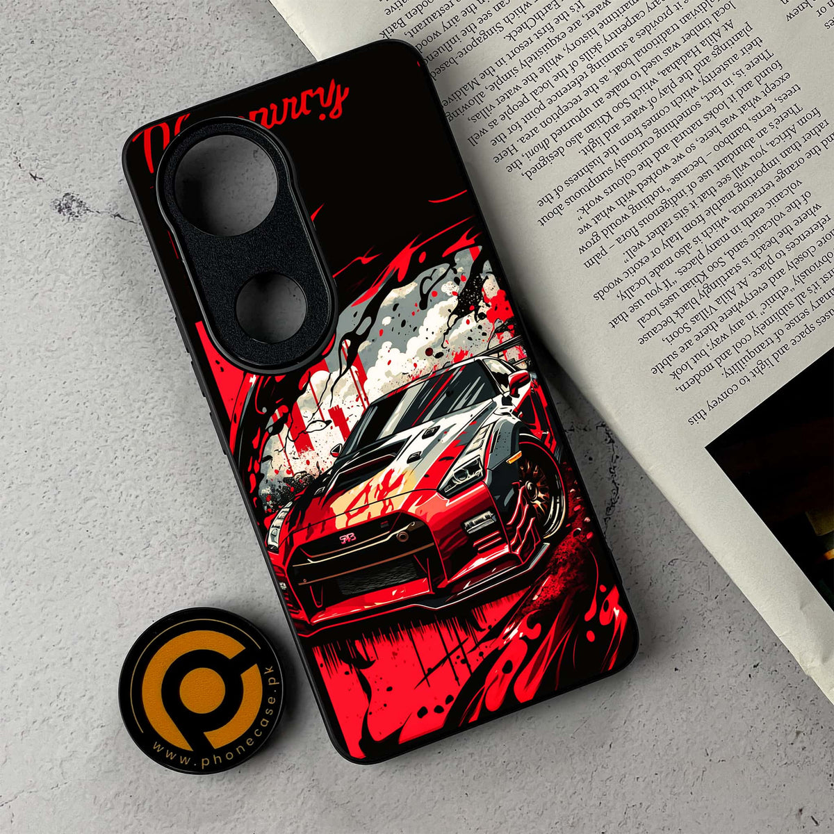 Vivo V50 - Godzilla Racing Car - Premium Metal Printed Soft Bumper Sho ...