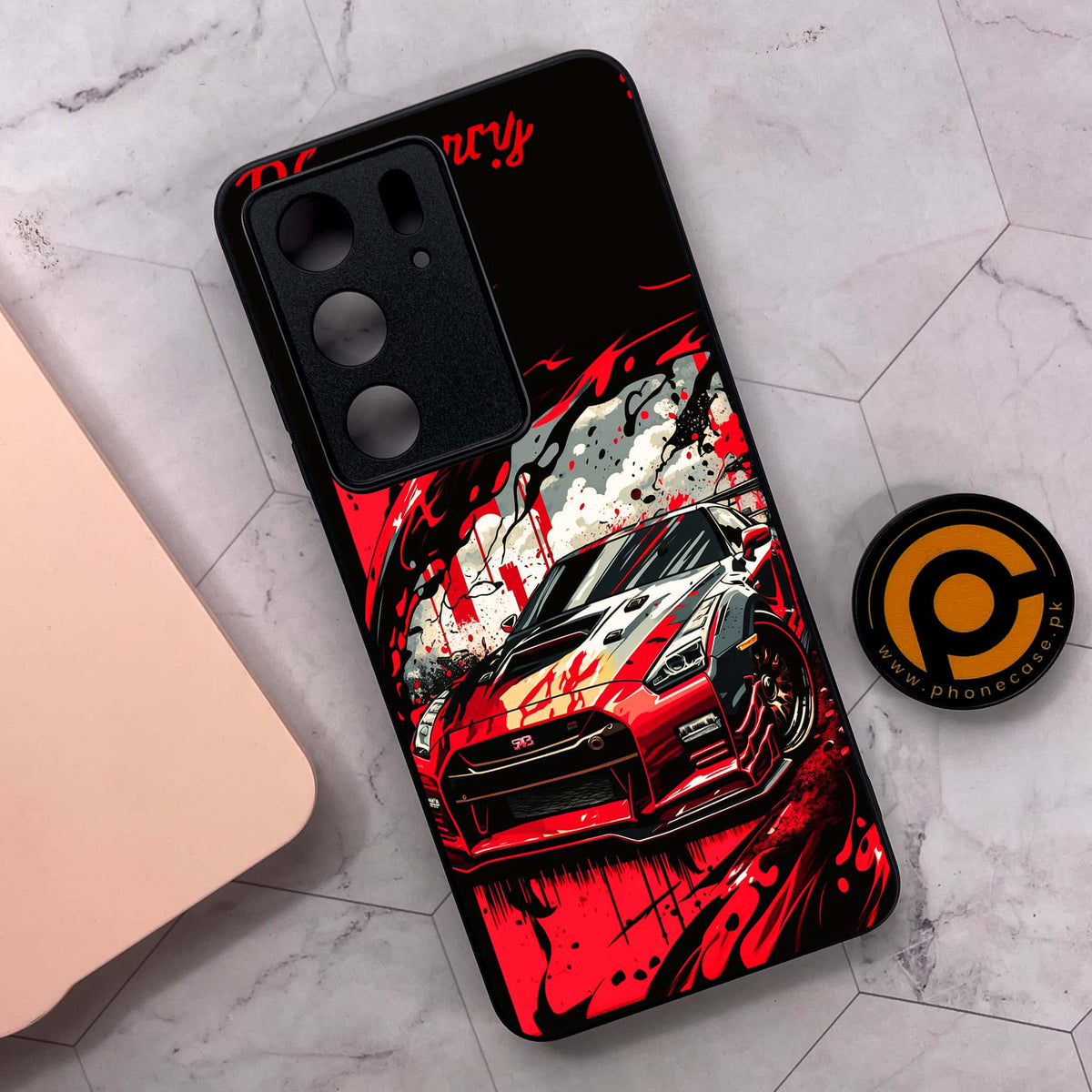 Realme C75x 4G - Godzilla Racing Car - Premium Metal Printed soft Bump ...