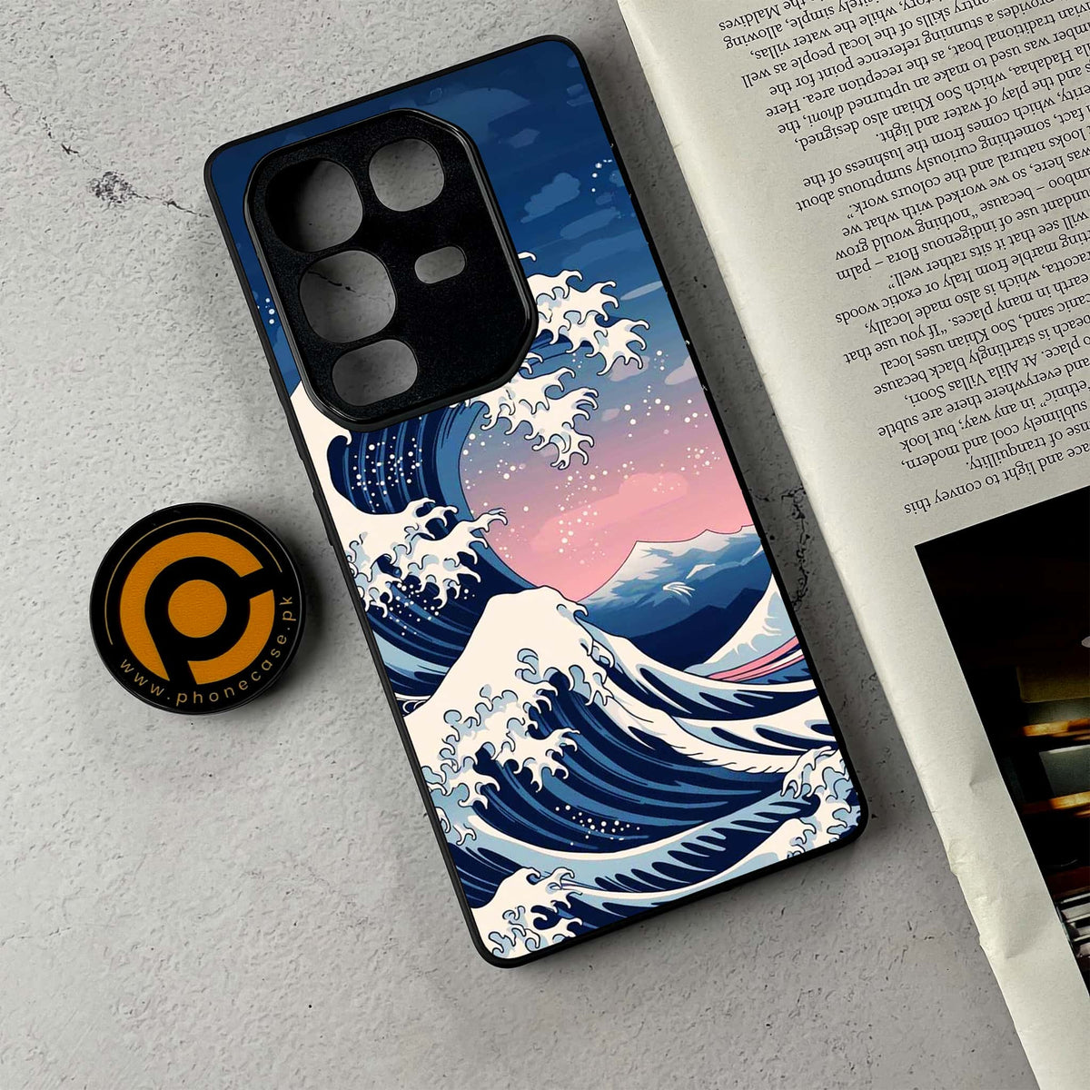 Infinix Note 50 - Ocean Wave Art - Premium Metal Printed Soft Bumper S ...