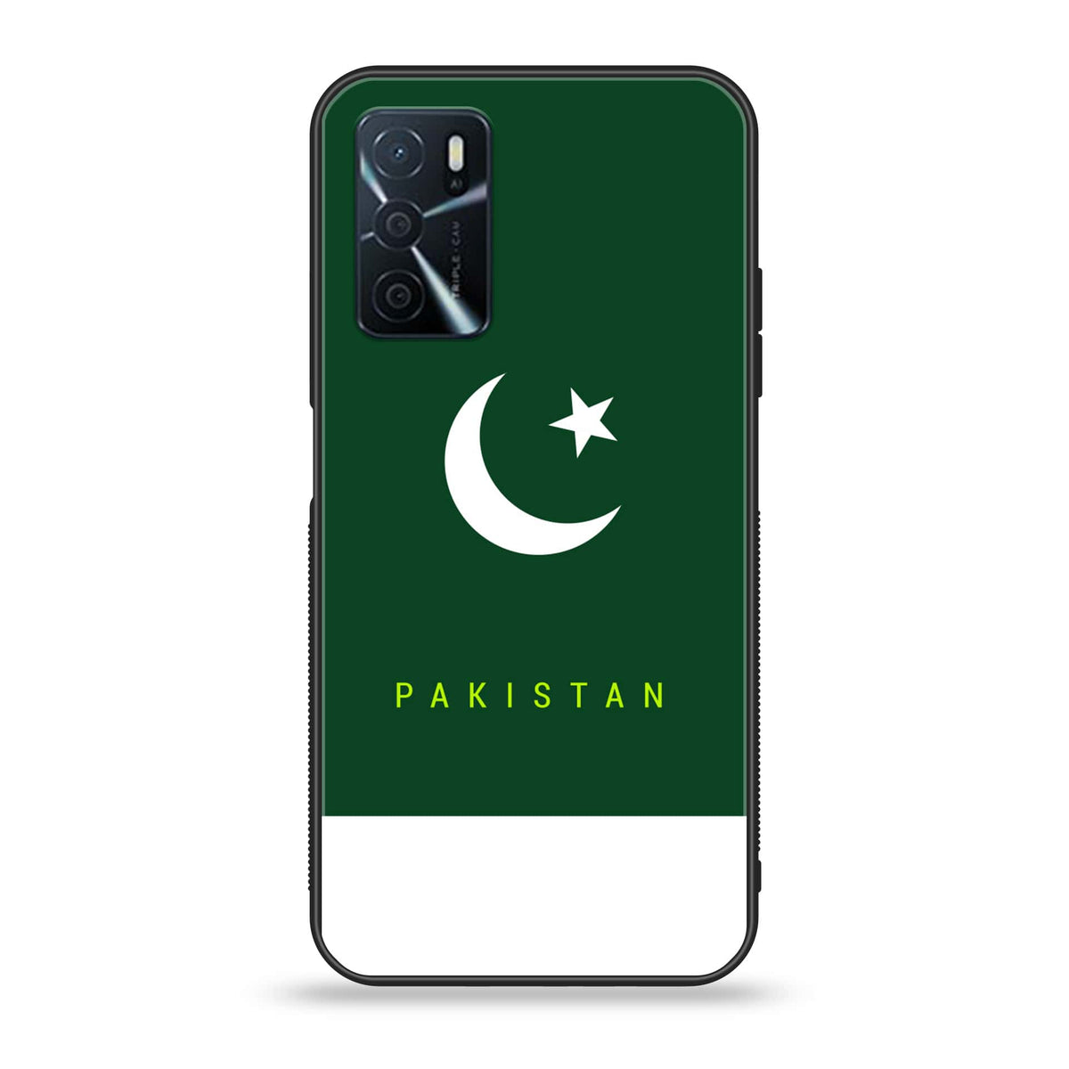 OPPO A16 - Pakistani Flag Design 5 - Premium Printed Glass soft Bumper ...