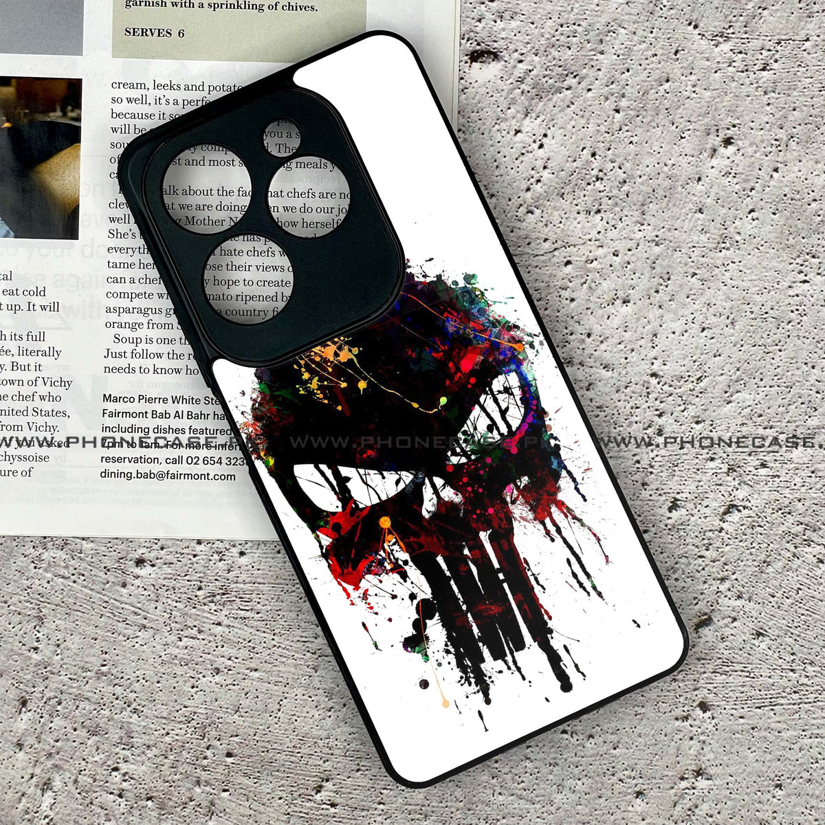 Tecno Spark 20 Pro - Punisher Skull Design - Premium Printed Glass sof ...