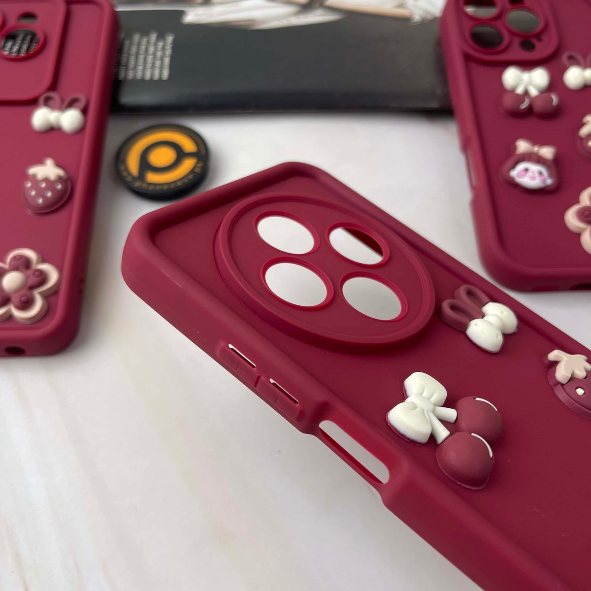 Redmi Note 10 Pro Cute 3D Cherry Flower Icons Silicon Case Buy in ...