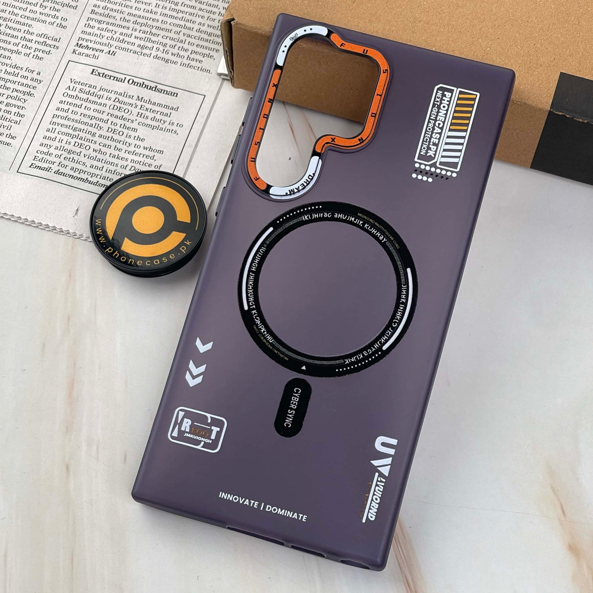 Samsung Galaxy S24 Ultra - Mechanical Vortex Matte Case With Built-in ...