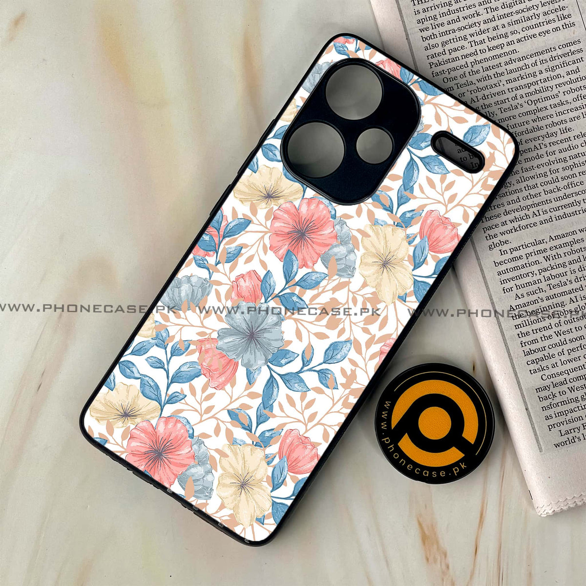 Redmi Note 13 Pro Plus 5G - Seamless Flower - Premium Metal Printed so ...