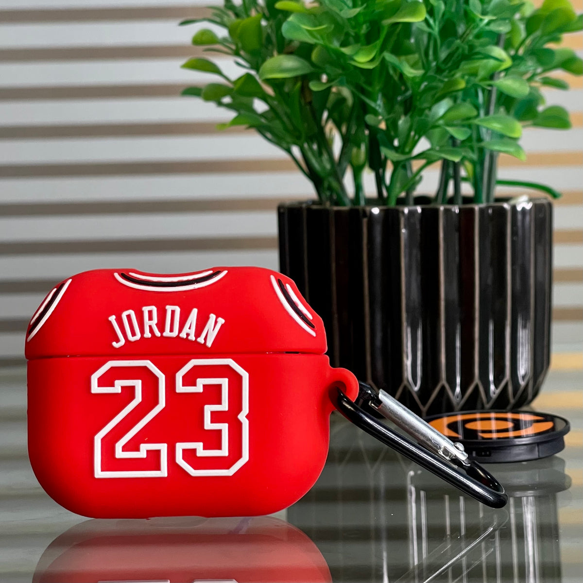 Apple Airpods Pro Jordan Jersey Red Silicone Case with holding clip ...
