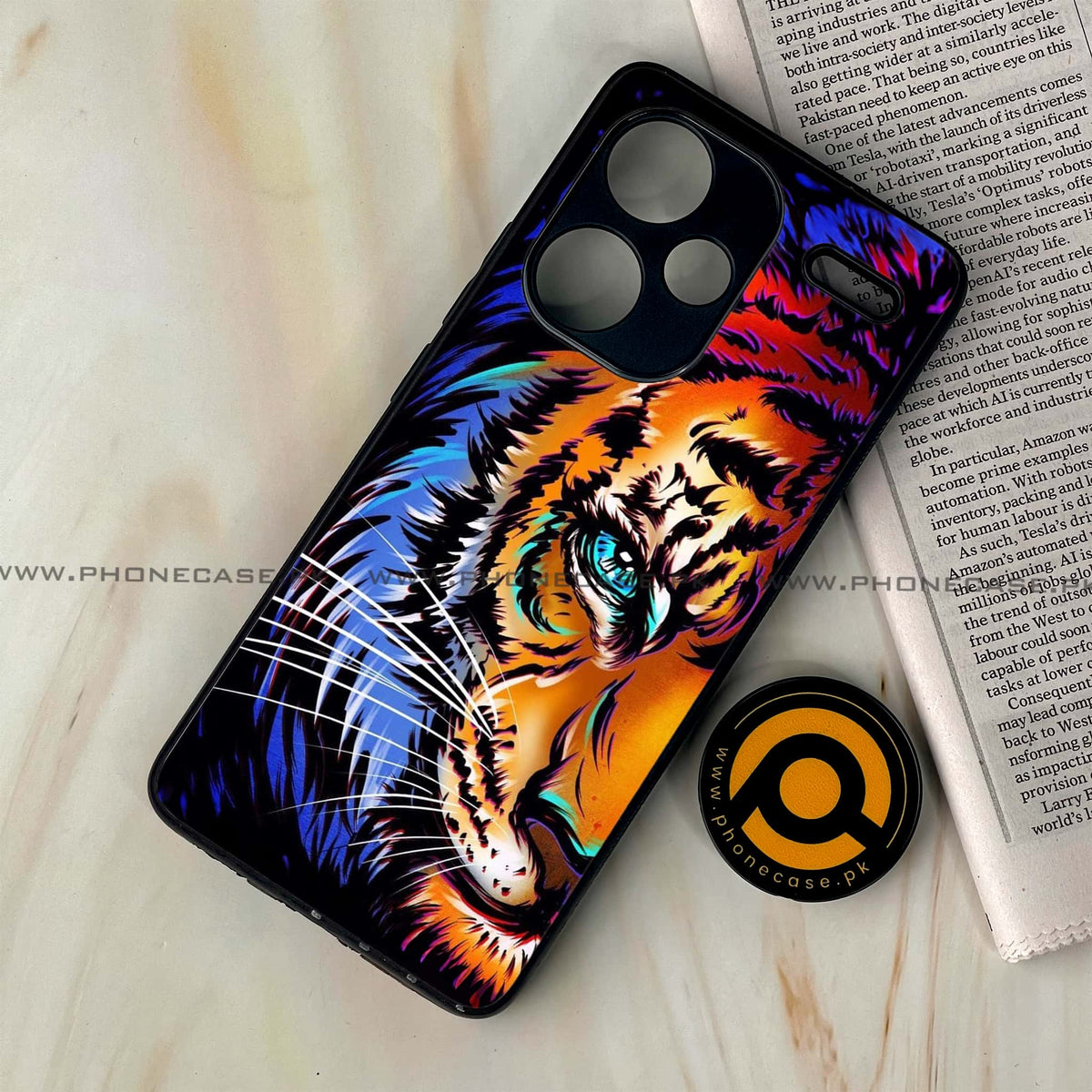 Redmi Note 13 Pro Plus 5G - Tiger Art - Premium Metal Printed soft Bum ...