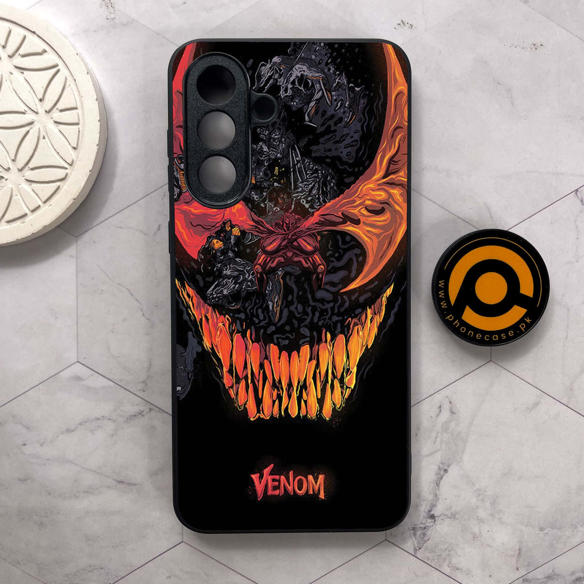 Samsung Galaxy A56 5G - VENOM Case - Premium Metal Printed soft Bumper ...