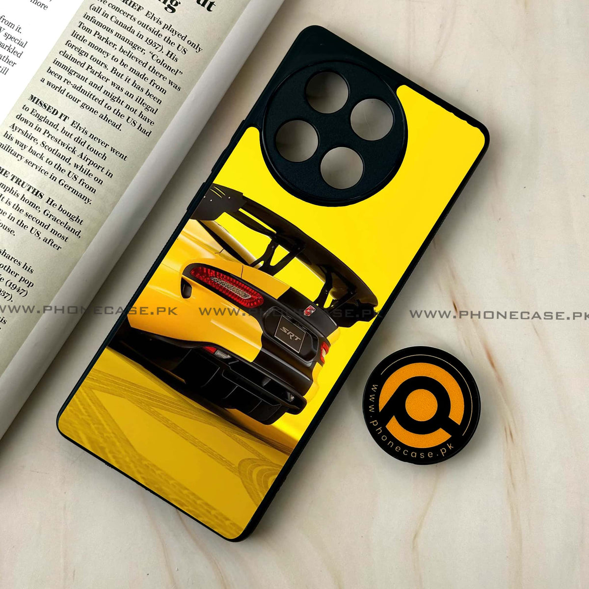 Tecno Camon 30s - Yellow Racing Car - Premium Printed Glass soft Bumpe ...