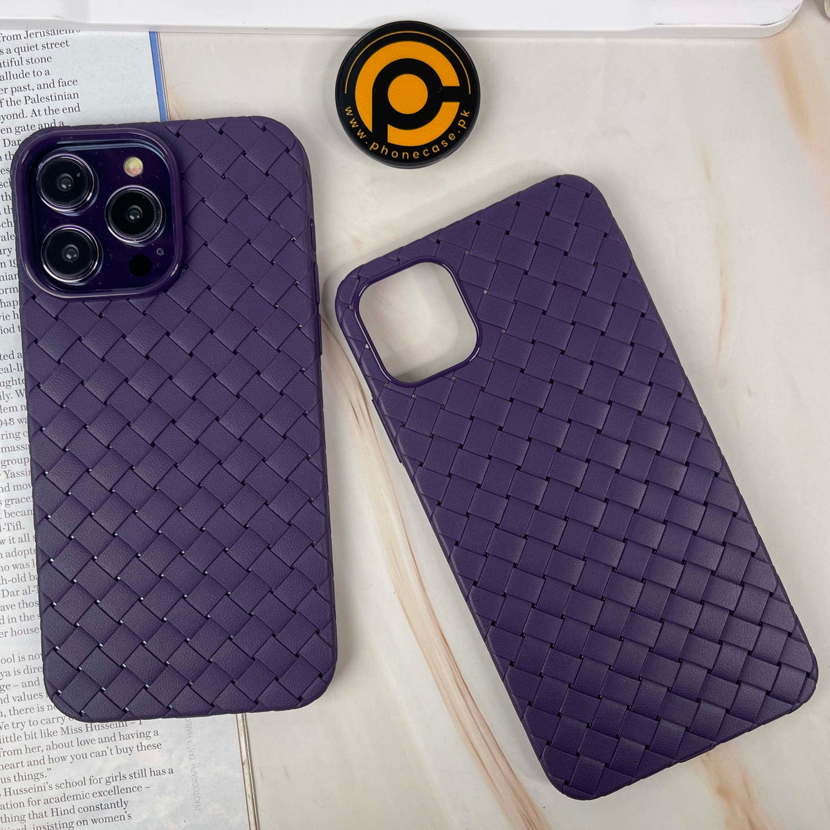 iPhone 12/12Pro Woven Design Leather Feel Case – Phonecase.PK