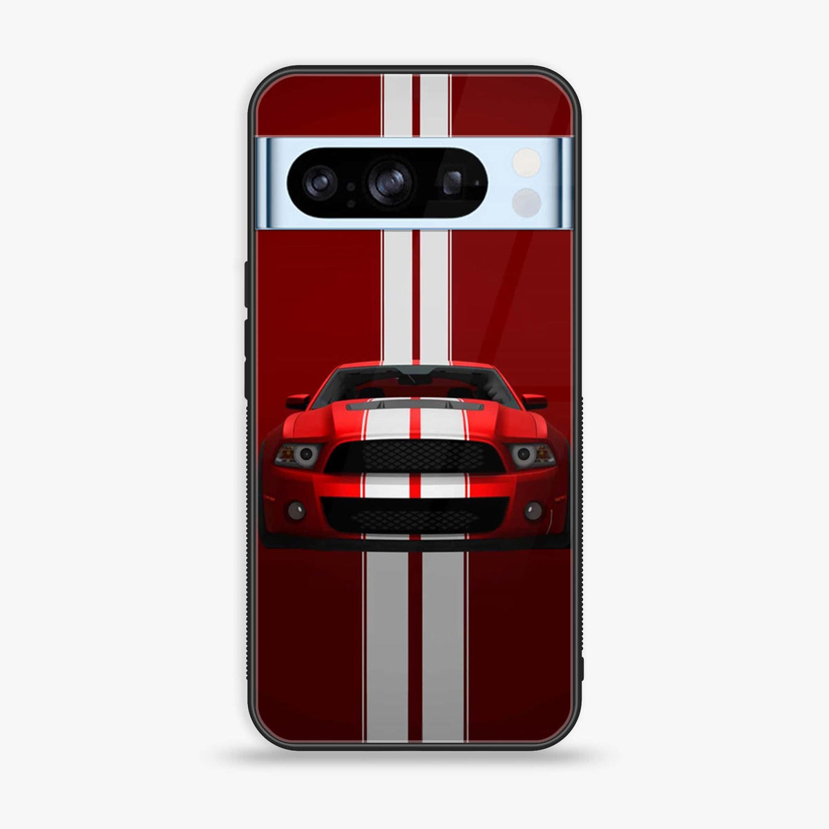Google Pixel 8 Pro - Red Mustang - Premium Printed Glass soft Bumper S ...