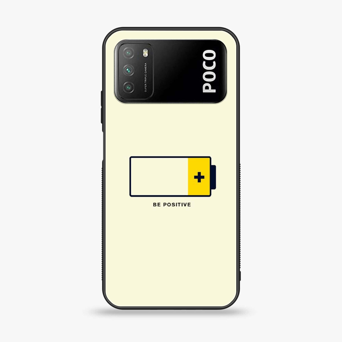 Xiaomi Poco M3 - Be Positive Design - Premium Printed Glass soft Bumpe ...