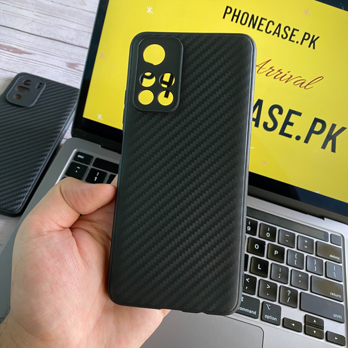Poco M4 Pro Carbon Fiber Texture Shockproof case with camera Protectio ...